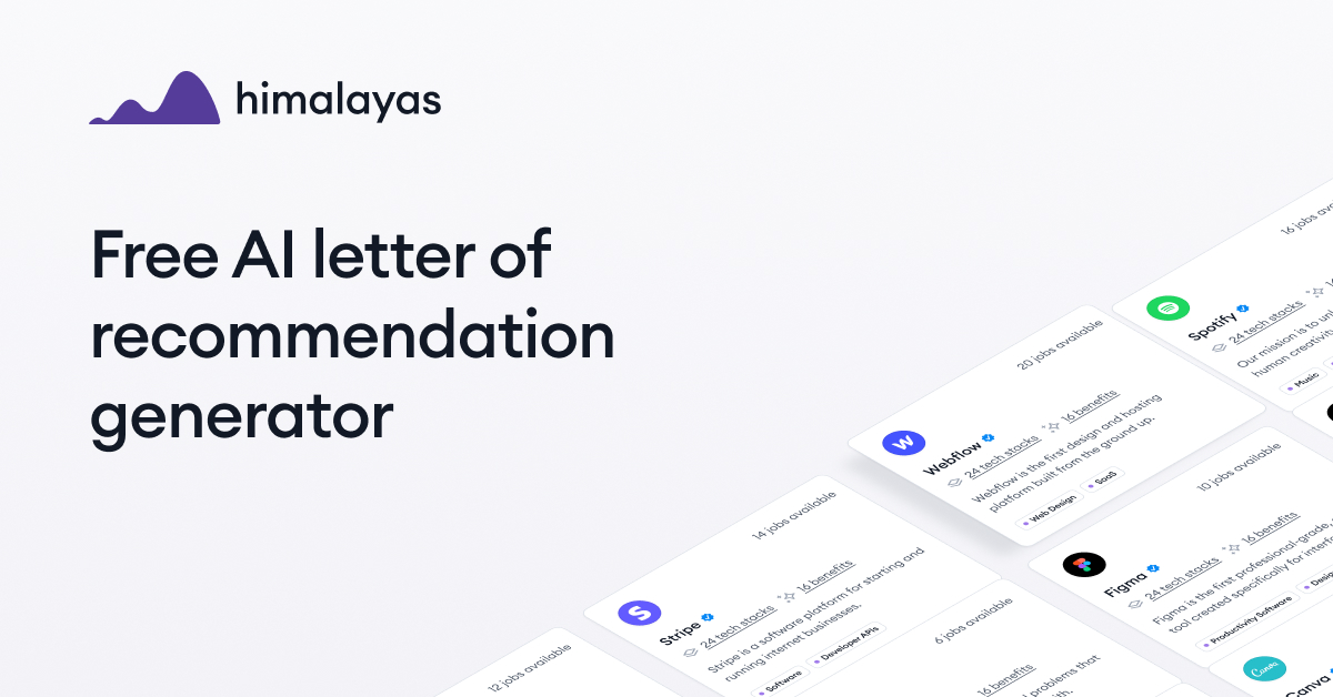 Free AI Letter of Recommendation Generator | Himalayas