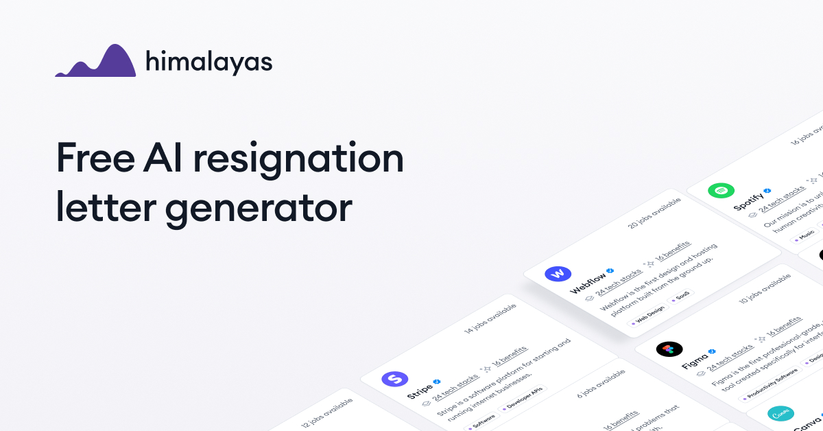 Free AI Resignation Letter Generator | Himalayas